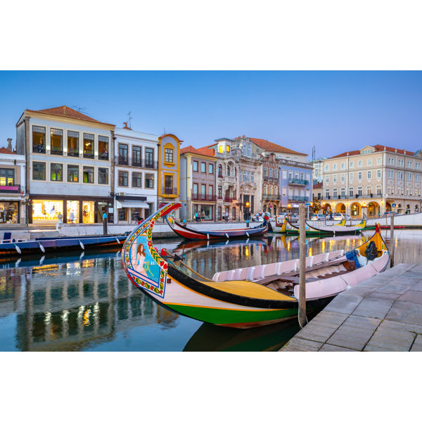 Hokku Designs Dellanie City Of Aveiro In Night On Canvas by Sean3810 Print | Wayfair